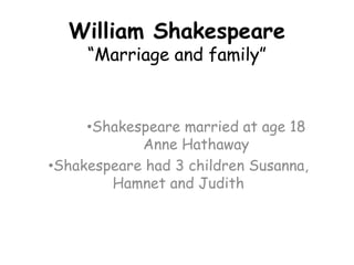 William shakespeare project english | PPTX