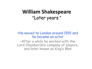 William shakespeare project english | PPTX | Books and Literature