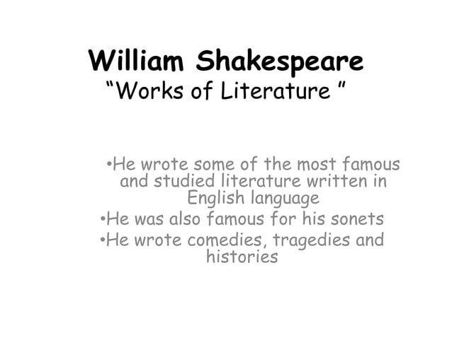 William shakespeare project english | PPTX | Books and Literature