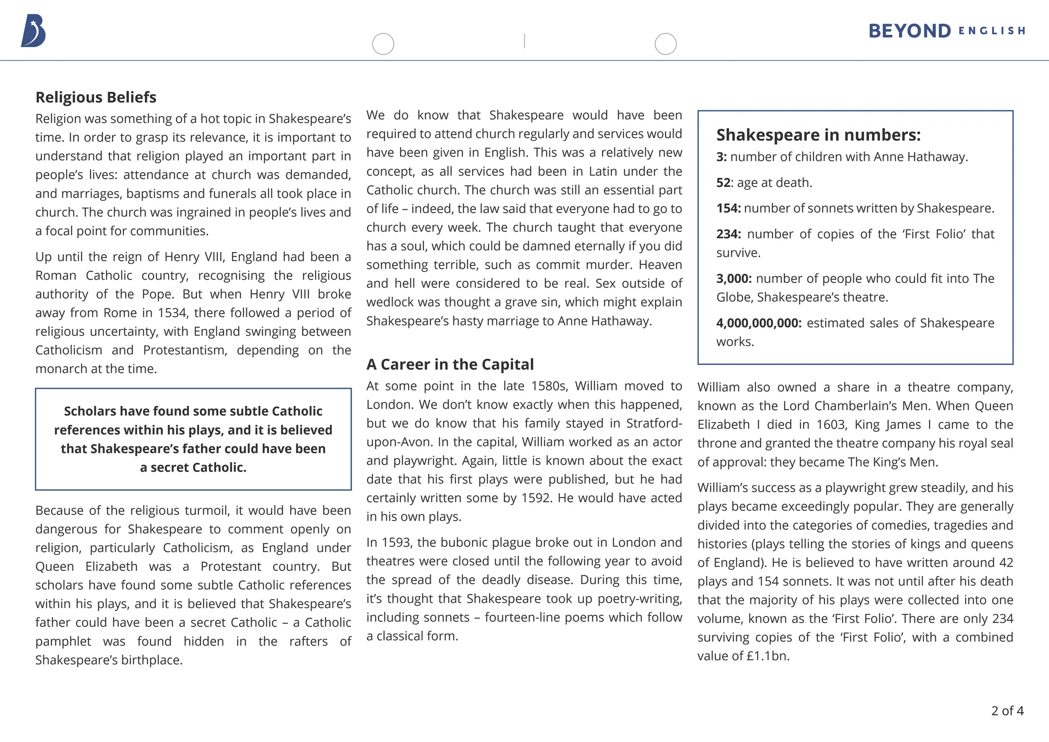 William Shakespeare Reading Comprehension.pdf