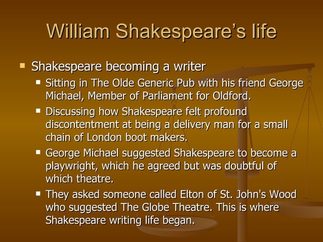 William shakespeare’s life | PPT | Theater | Fine Art