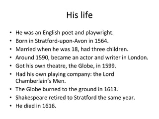 William shakespeare v2010 | PPT