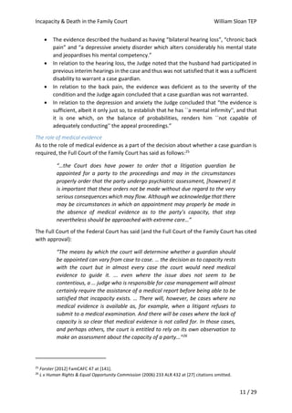 Incapacity & Death in the Family Court | PDF