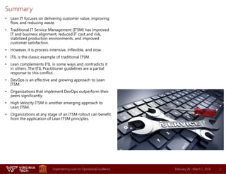 Lean IT Service Management | PDF