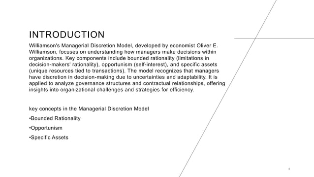 Williamson's Managerial Discretion Model (4).pptx | Business Accounting ...