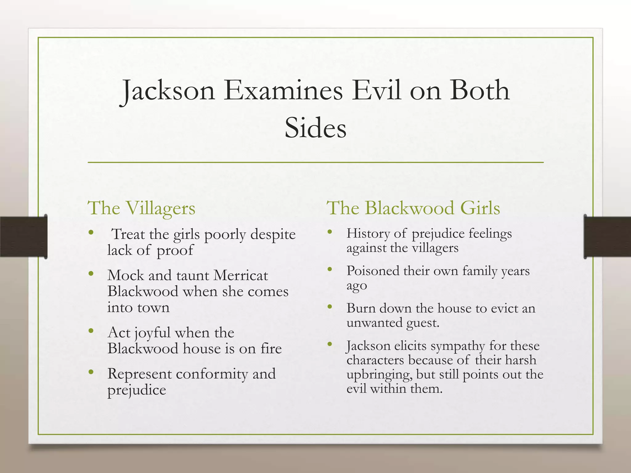 Everyday Evil in the Works of Shirley Jackson | PPTX