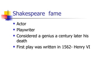 William Shakespeare | PPT