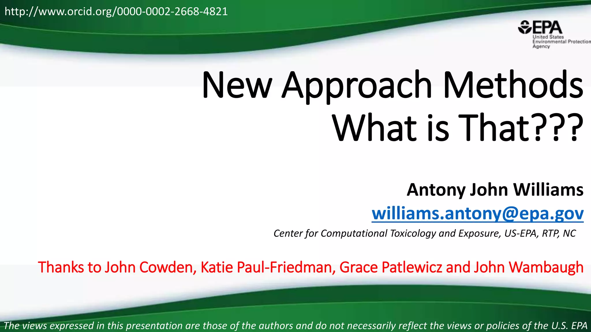 New Approach Methods - What is That? | PPTX | Chemistry | Science