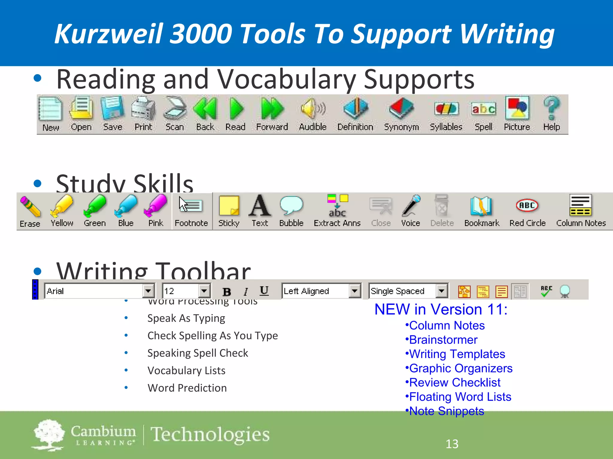 Williamstown 2009 Kurzweil 3000 Supports Writing | PPT