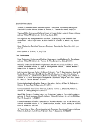 William M. Sullivan Jr. - Partner, Pillsbury Winthrop Shaw Pittman LLP ...