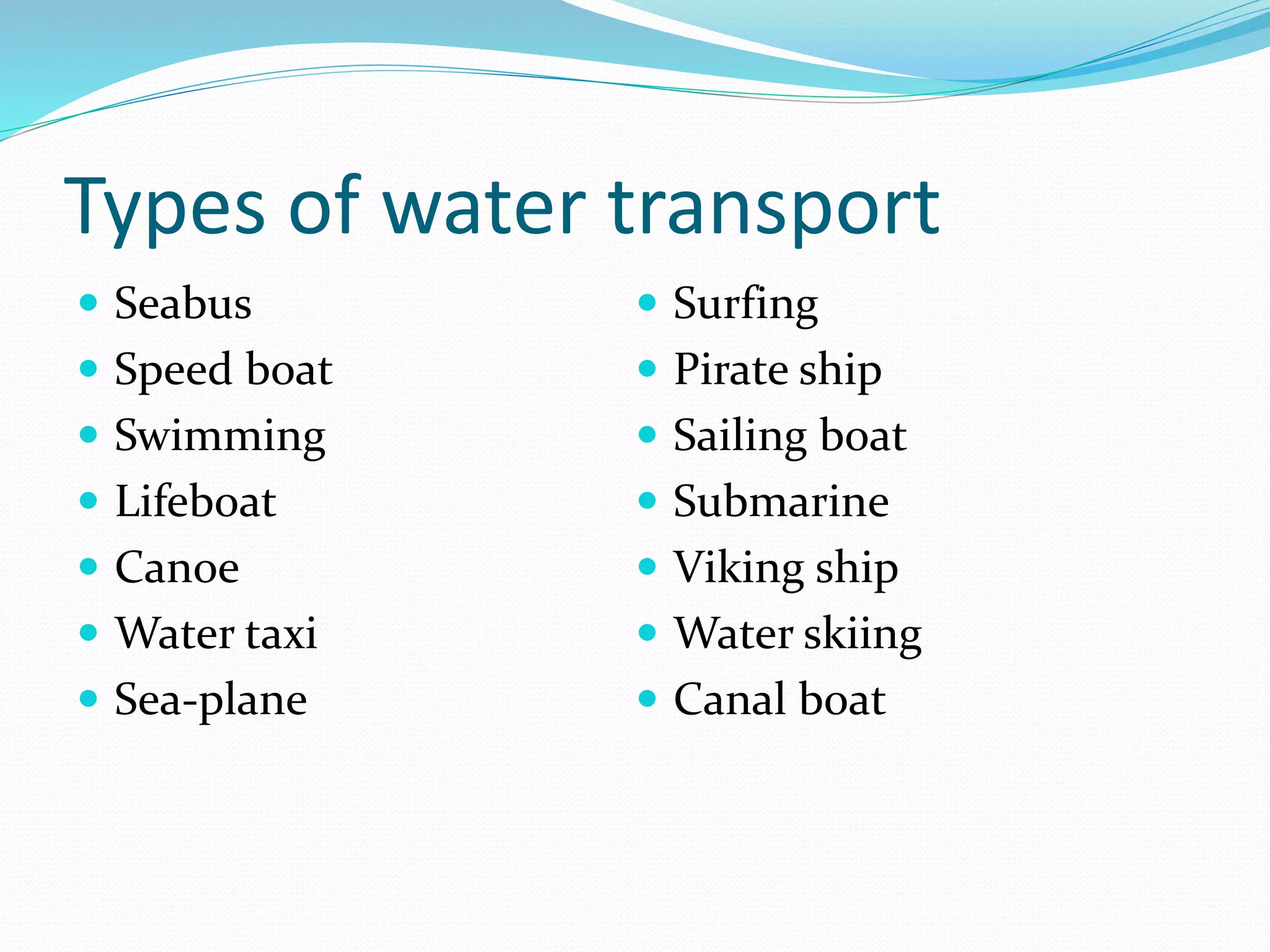 William water transport | PPTX