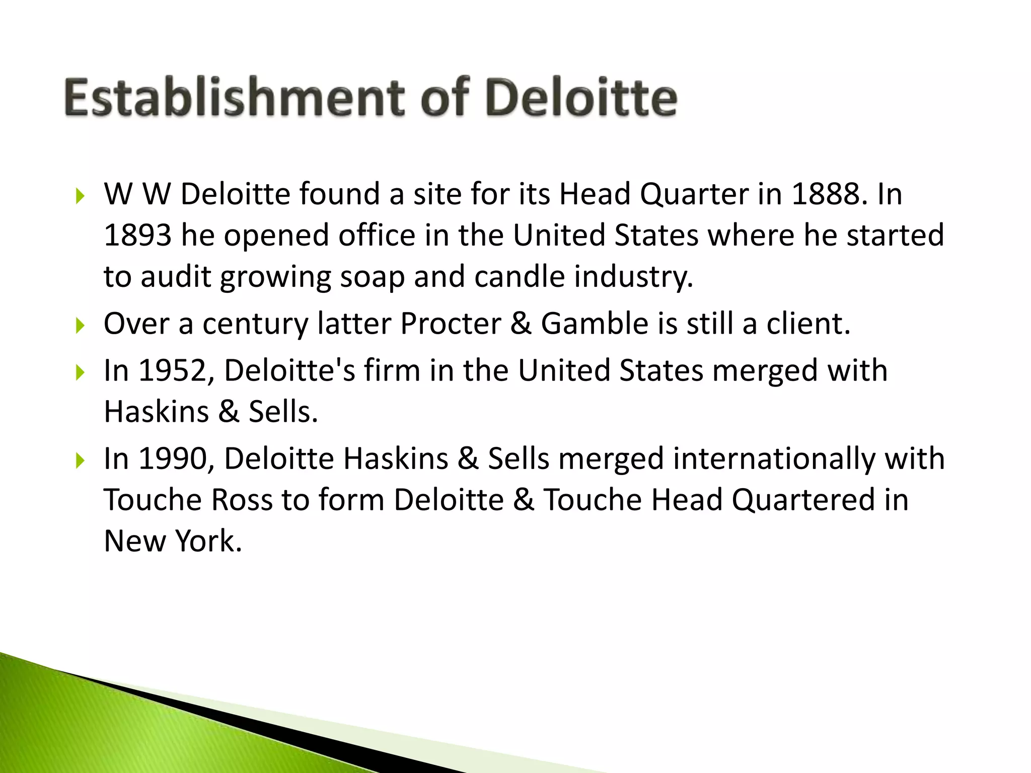 William welch deloitte and big 2 accountancy firms | PPTX