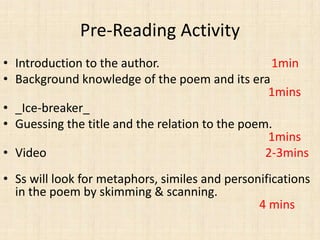 William wordsworth poetry lesson plan iambic tetrameter by the Turk | PPTX