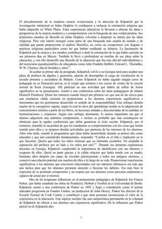 Biografía de Willian Heard Kilpatrick autor de Project Method | PDF