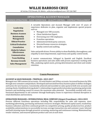 Willie Barroso Resume | PDF