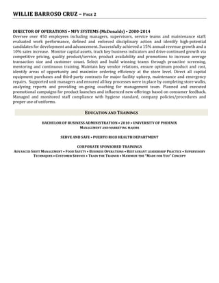 Willie Barroso Resume | PDF
