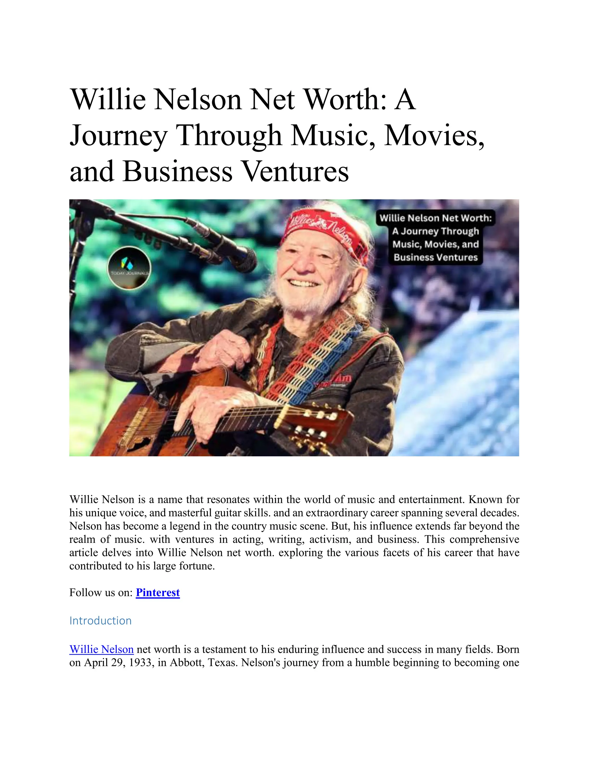 Willie Nelson Net Worth: A Journey Through Music, Movies, and Business ...