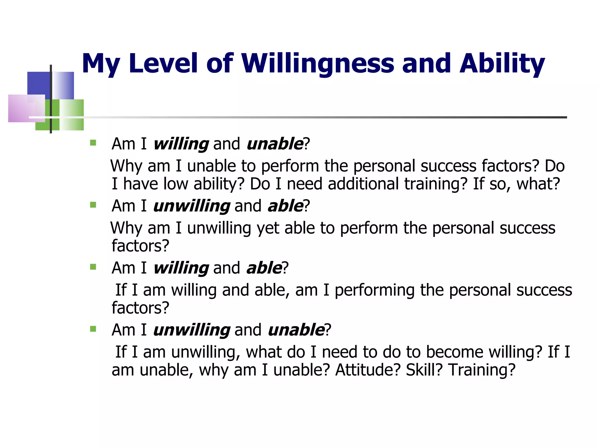 Willingness And Ability | PPT