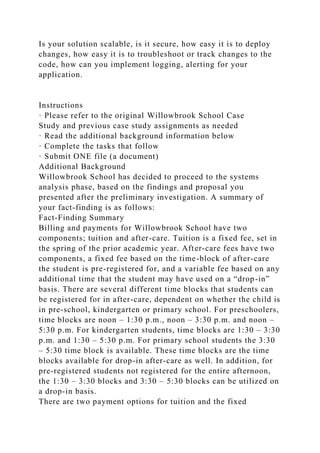 Willowbrook School Case StudyOverviewWillowbrook School is a s.docx