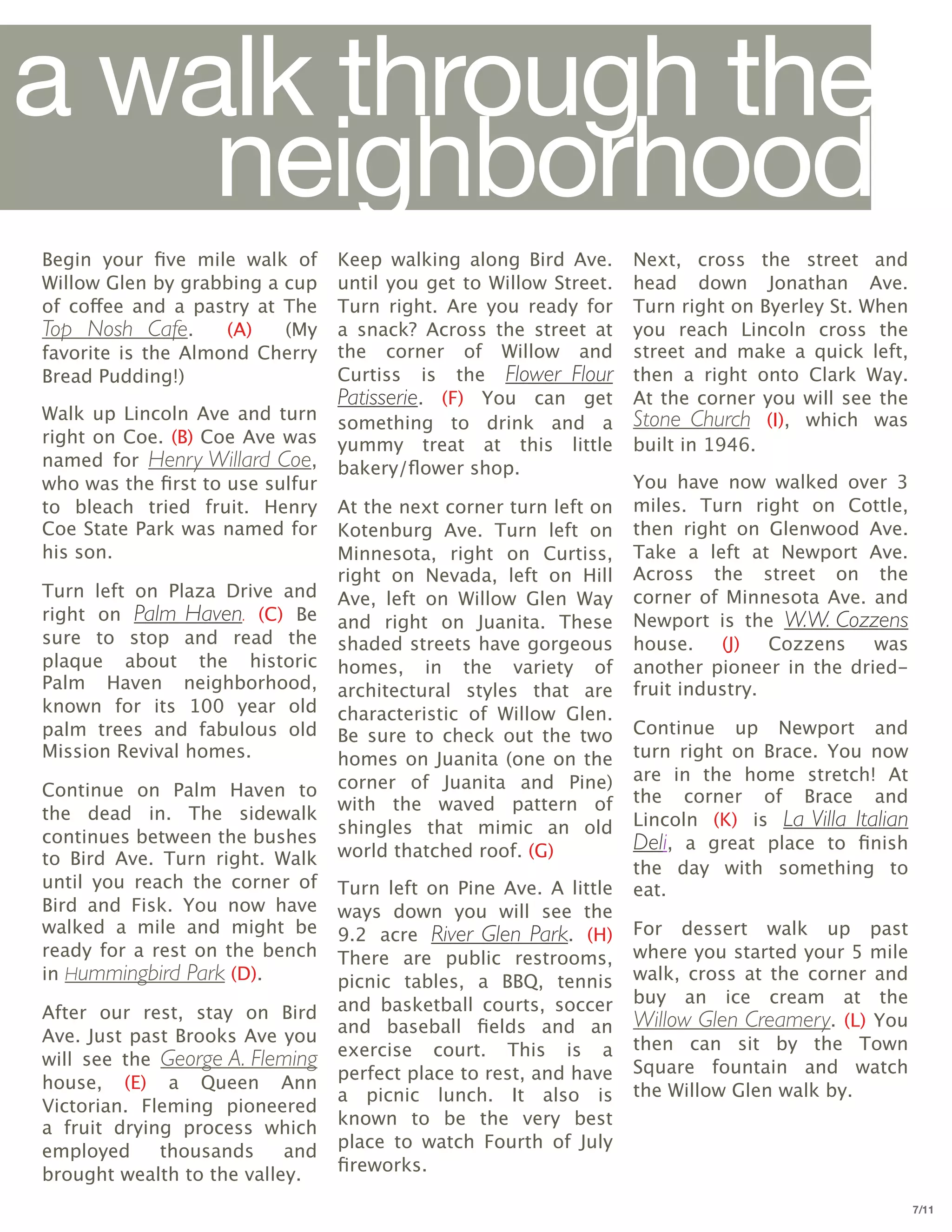 Willow Glen Neighborhood Guide | PDF