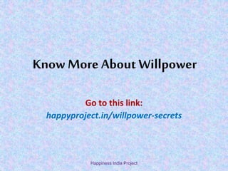 Willpower Secrets | PPTX