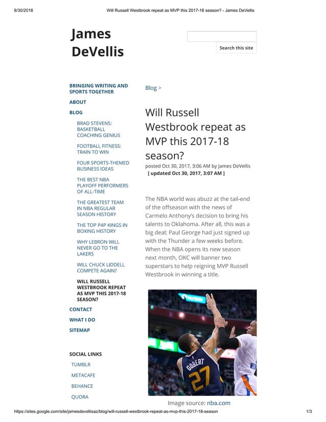 Will russell westbrook repeat as mvp this 2017 18 season | PDF ...