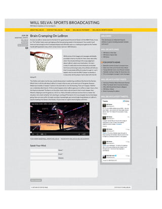 Will Selva: Brain Cramping on LeBron | PDF