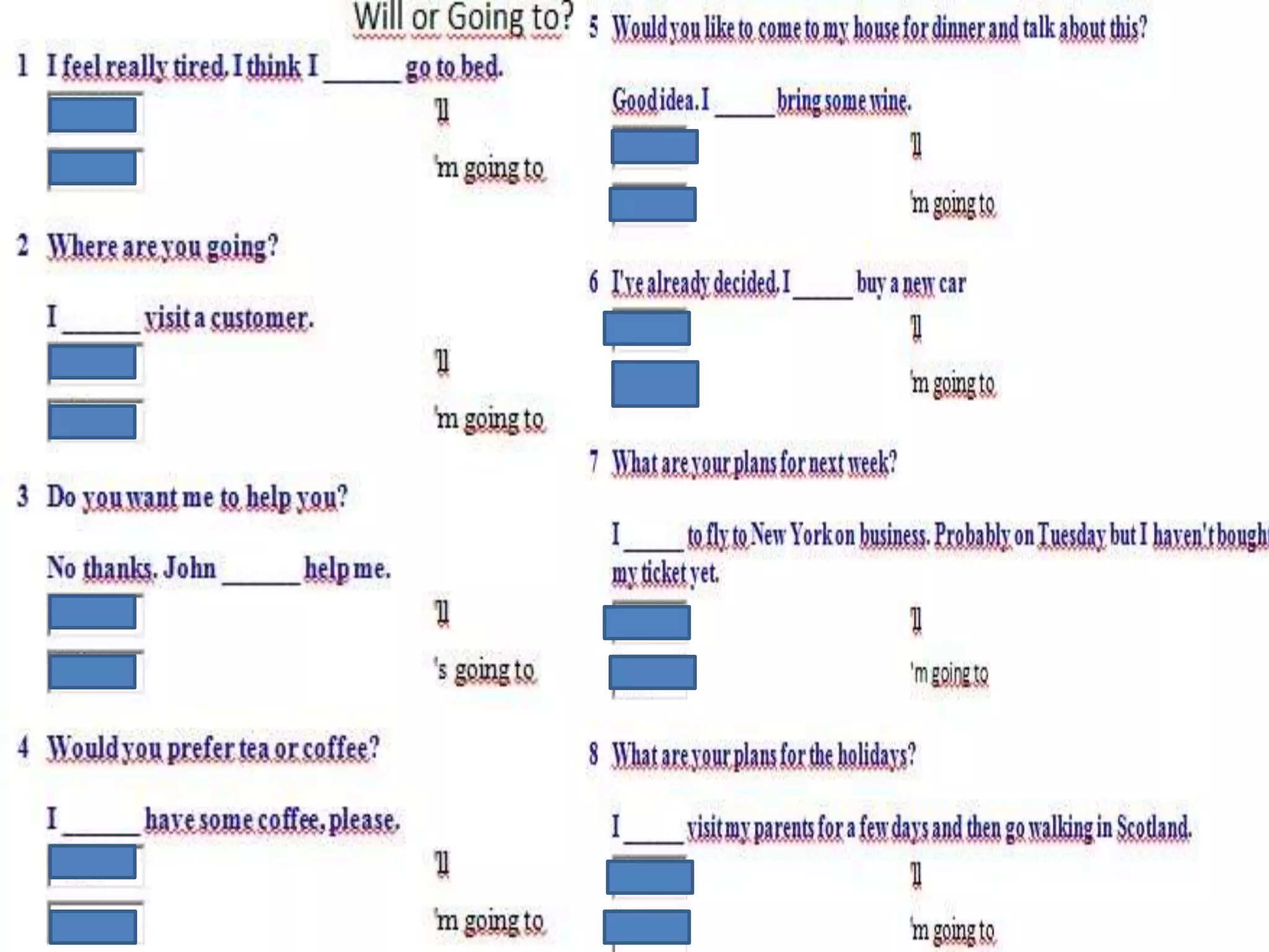 Will vs. going to | PPTX