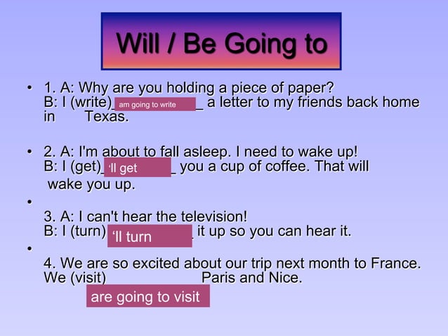 Will vs Going to | PDF