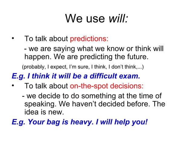 Will & Won´t | PPT