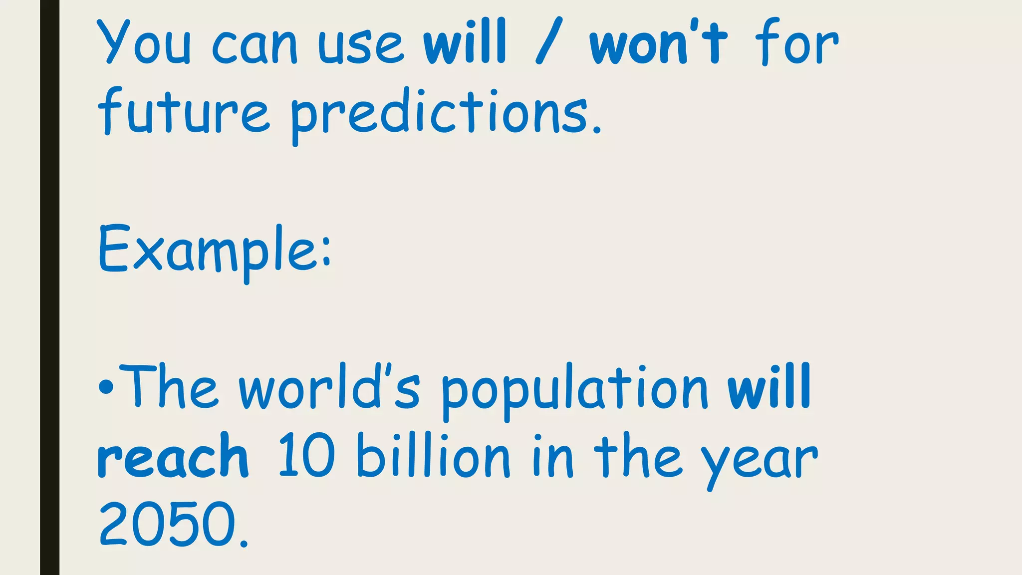 Use of Will and Won't | PPTX
