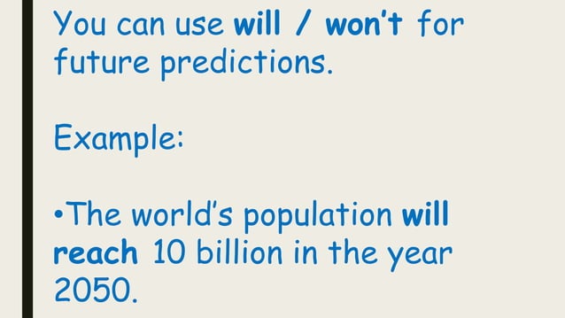 Use of Will and Won't | PPTX