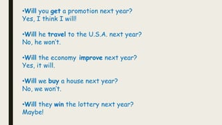 Use of Will and Won't | PPTX