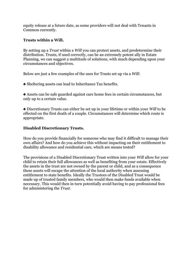 Things to consider when writing your Will. | PDF