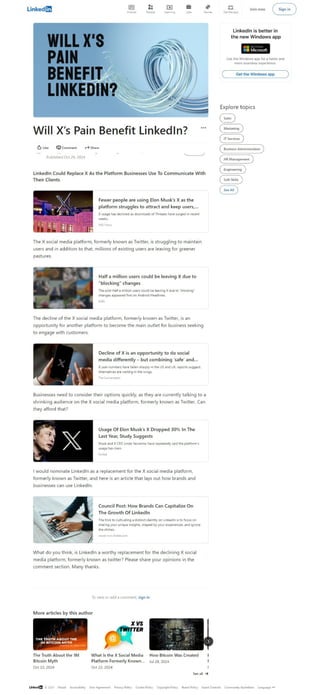 Copy of LinkedIn Article Will X's Pain Benefit Linkedin | PDF | Resume Writing and Advice | Job ...