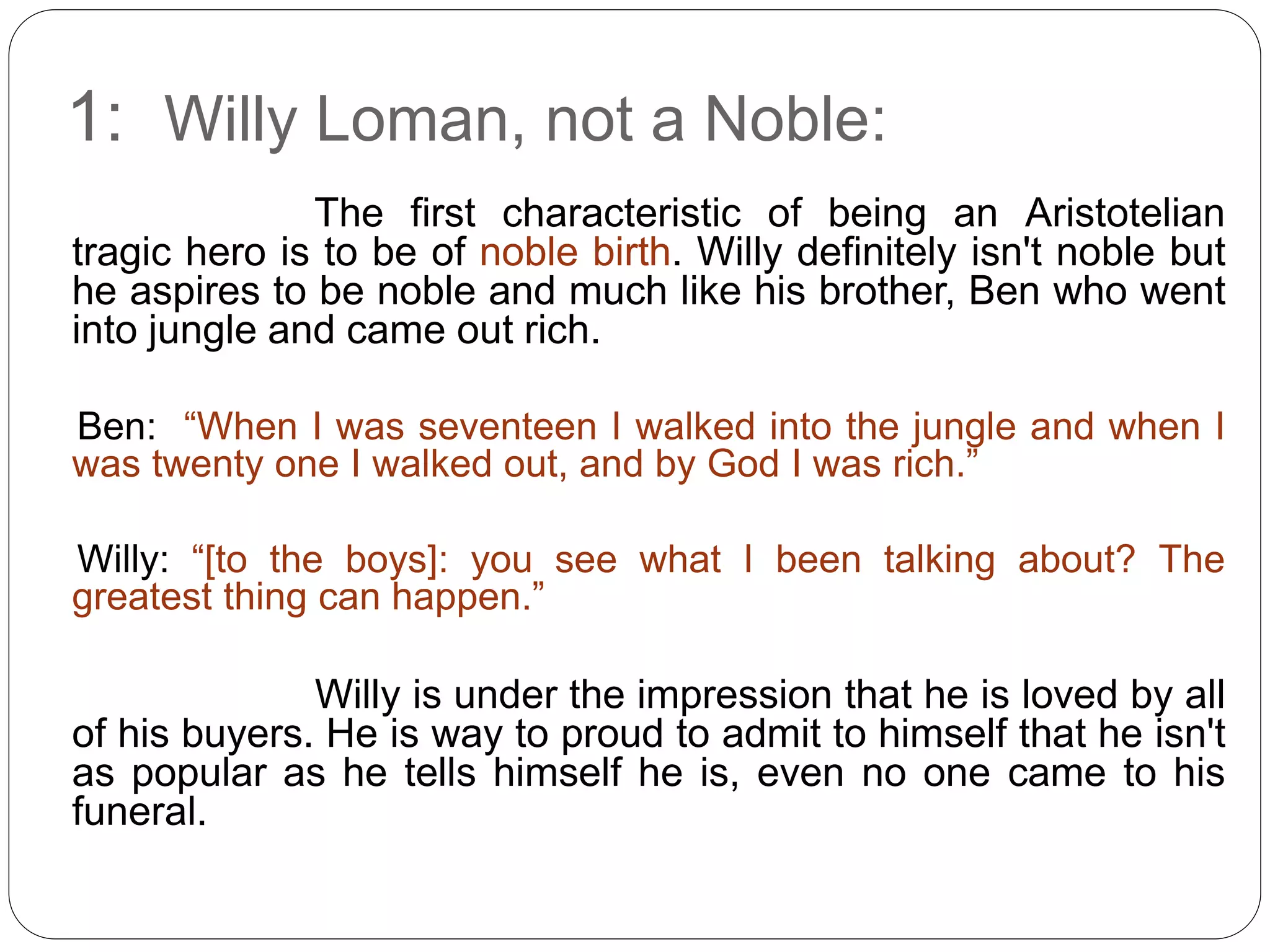 Willy loman as a modern tragic hero | PPT