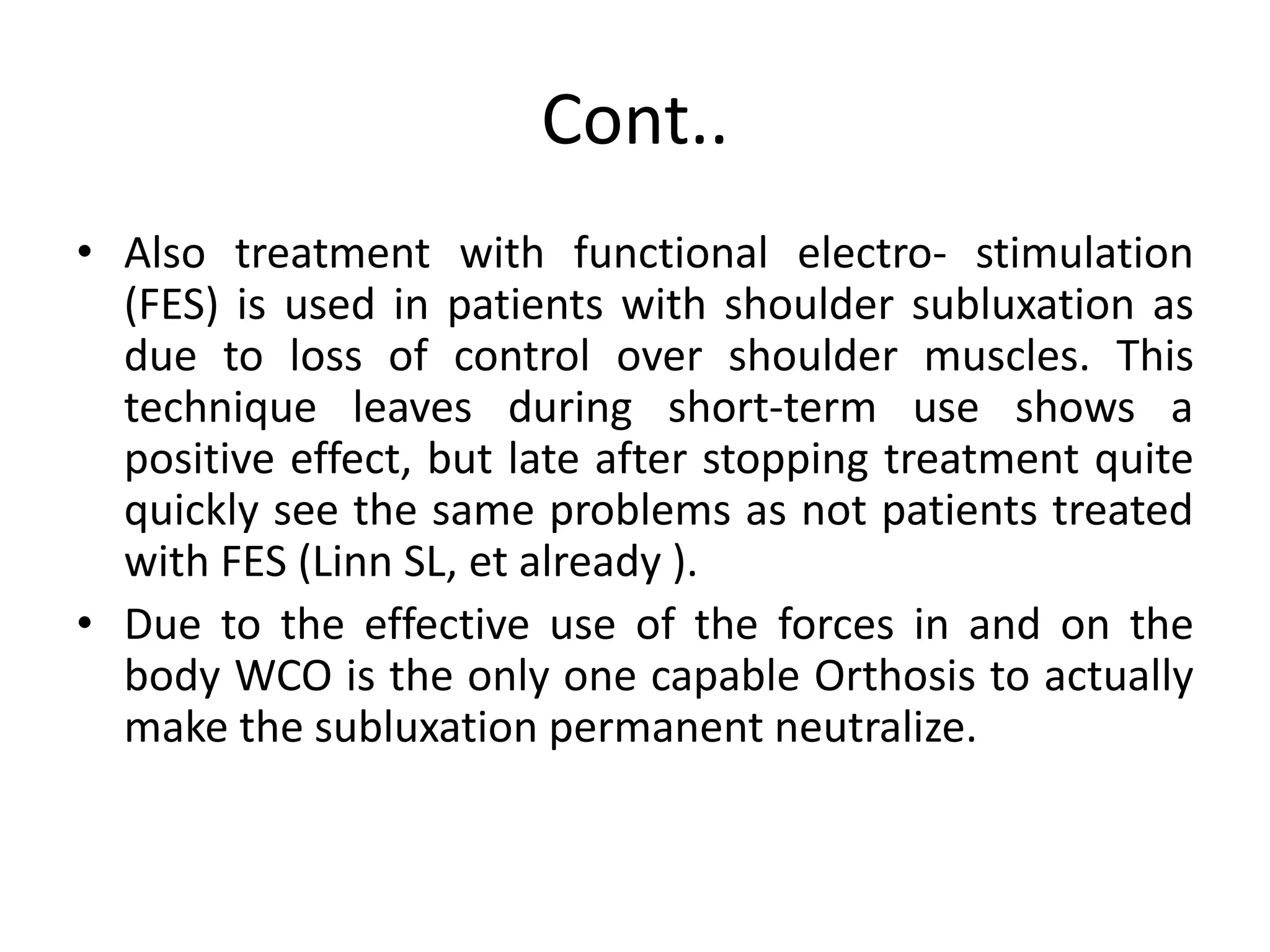 Shoulder subluxation and Wilmer carrying Orthosis | PDF