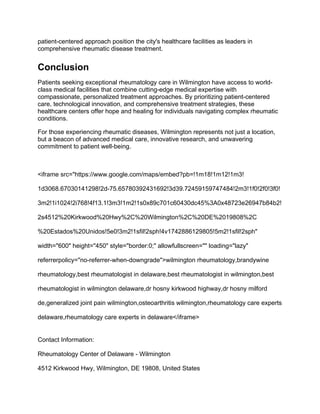 Wilmington’s Best Hospitals for Rheumatic Disease Treatment.docx