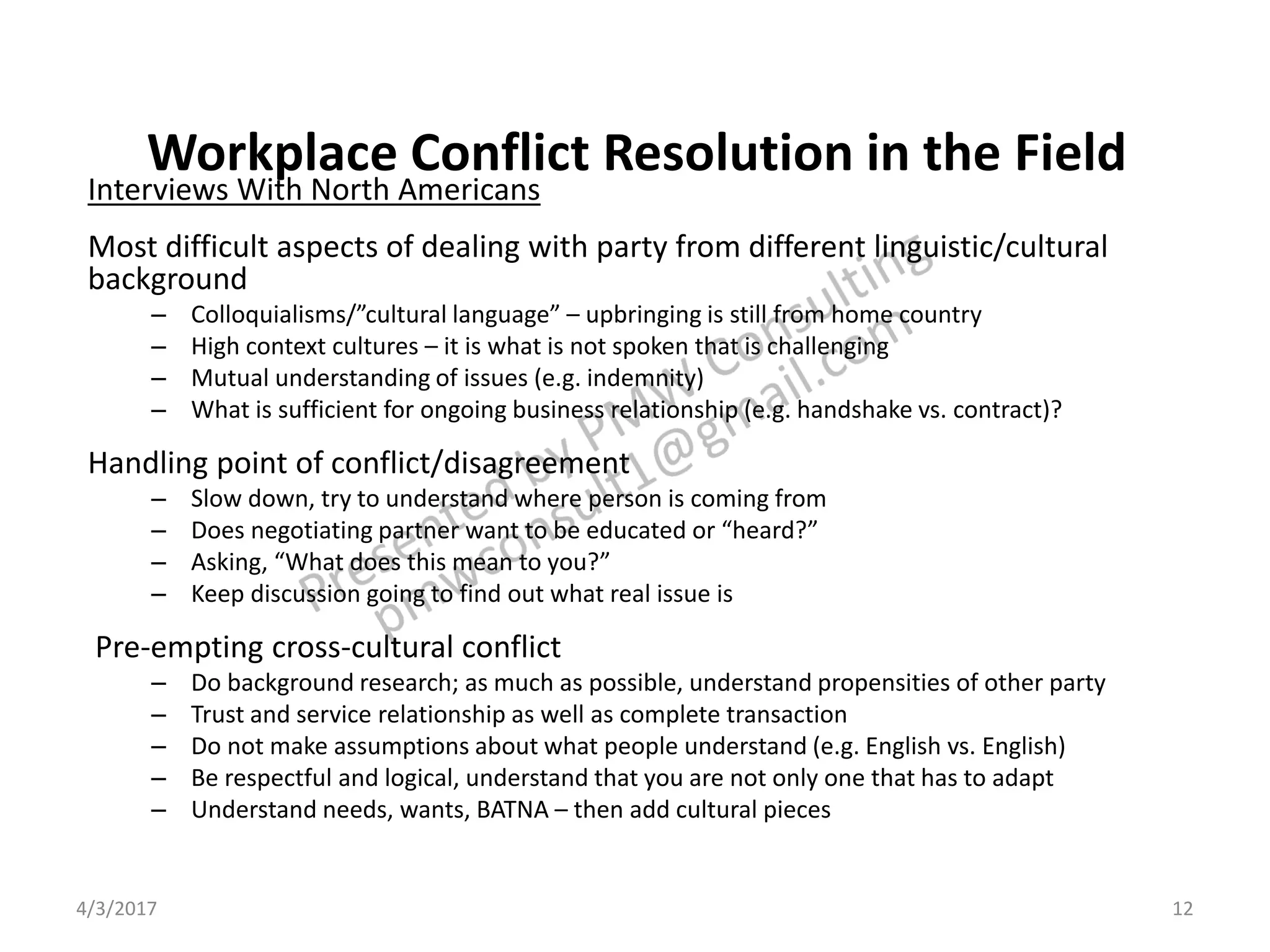 Presentation: Cross-cultural Conflict Resolution | PDF