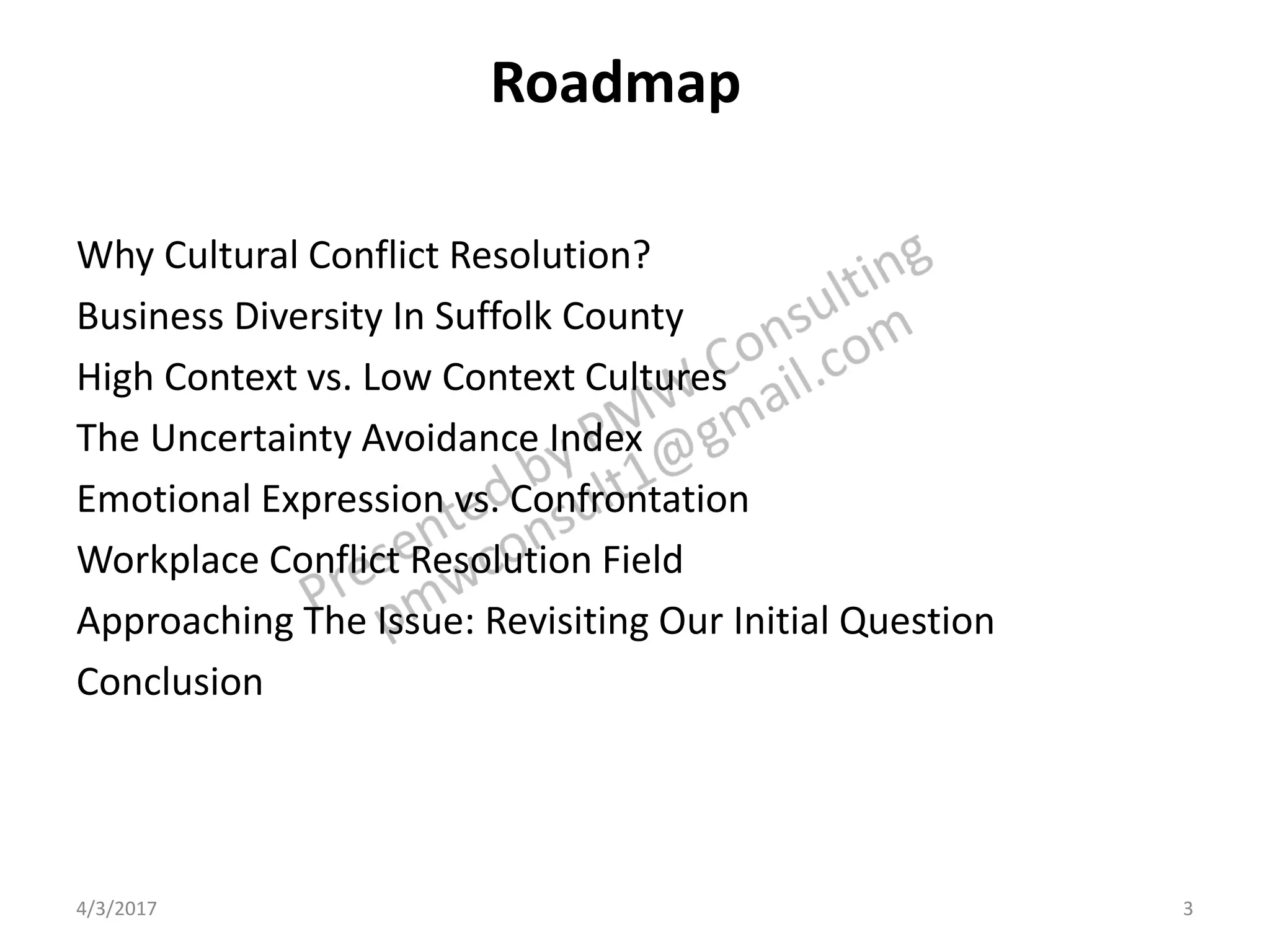 Presentation: Cross-cultural Conflict Resolution | PDF