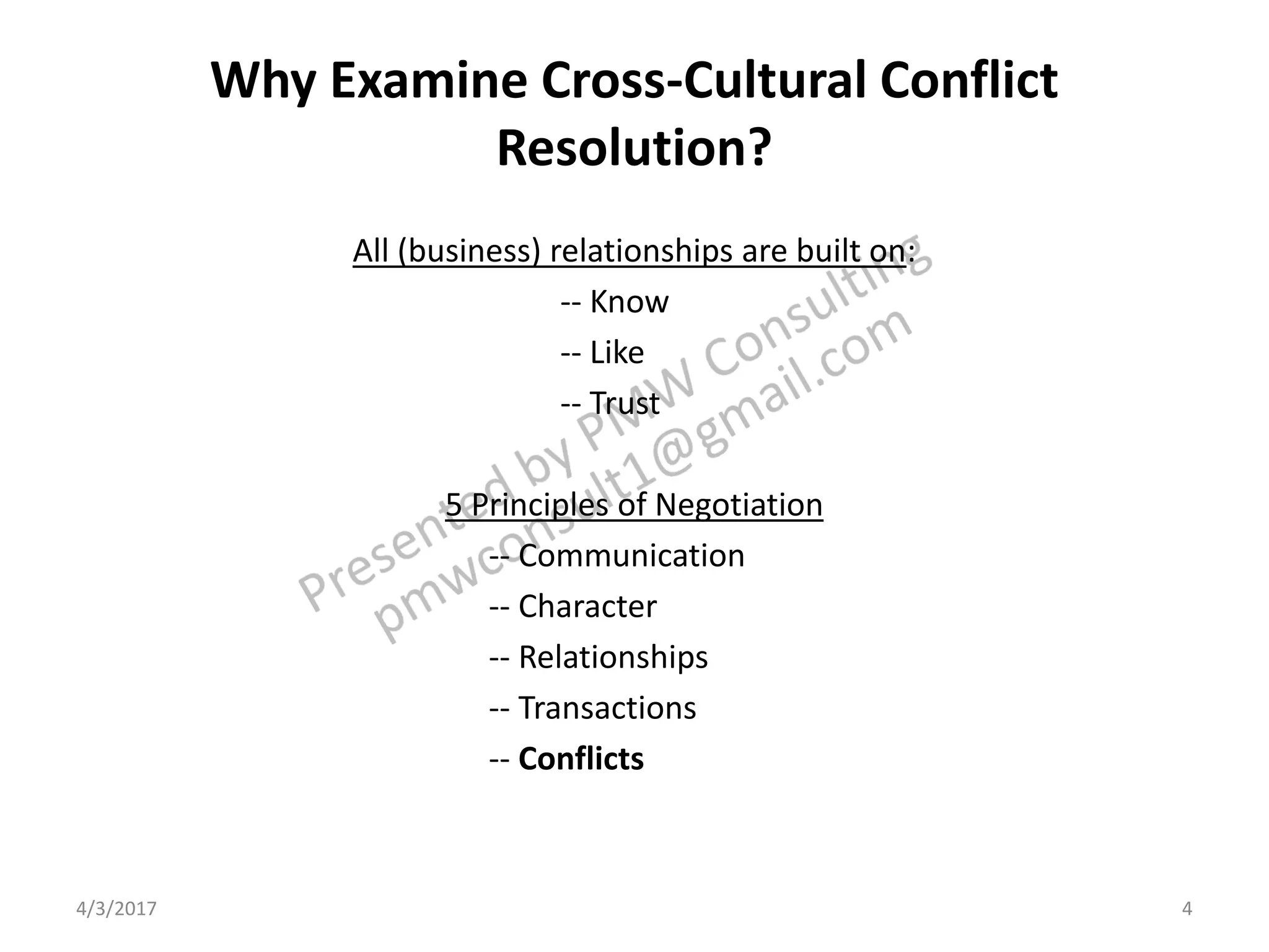 Presentation: Cross-cultural Conflict Resolution | PDF