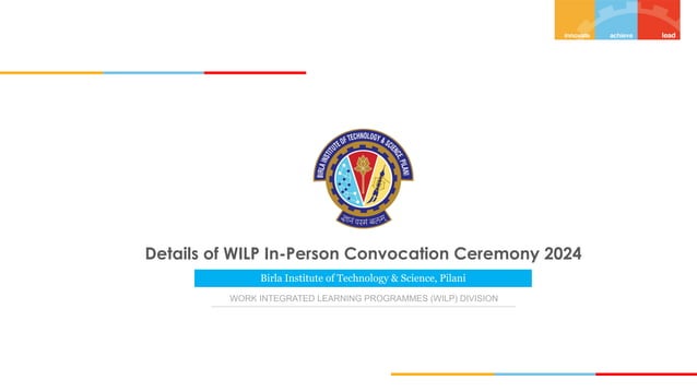 WILP In-Person Convocation 2024 BITS.pdf | Prom | Personal Celebrations & Life Events