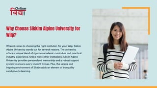 Wilp Programme Sikkim Alpine University.pptx