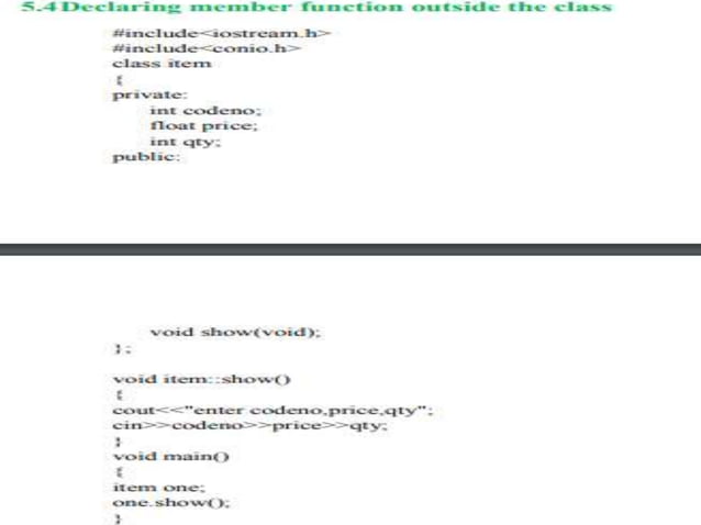 C++ - UNIT_-_II.pptx which used to contain breif description about classes & objects | PPTX