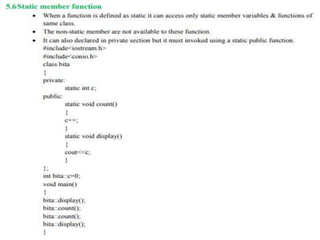 C++ - UNIT_-_II.pptx which used to contain breif description about classes & objects | PPTX