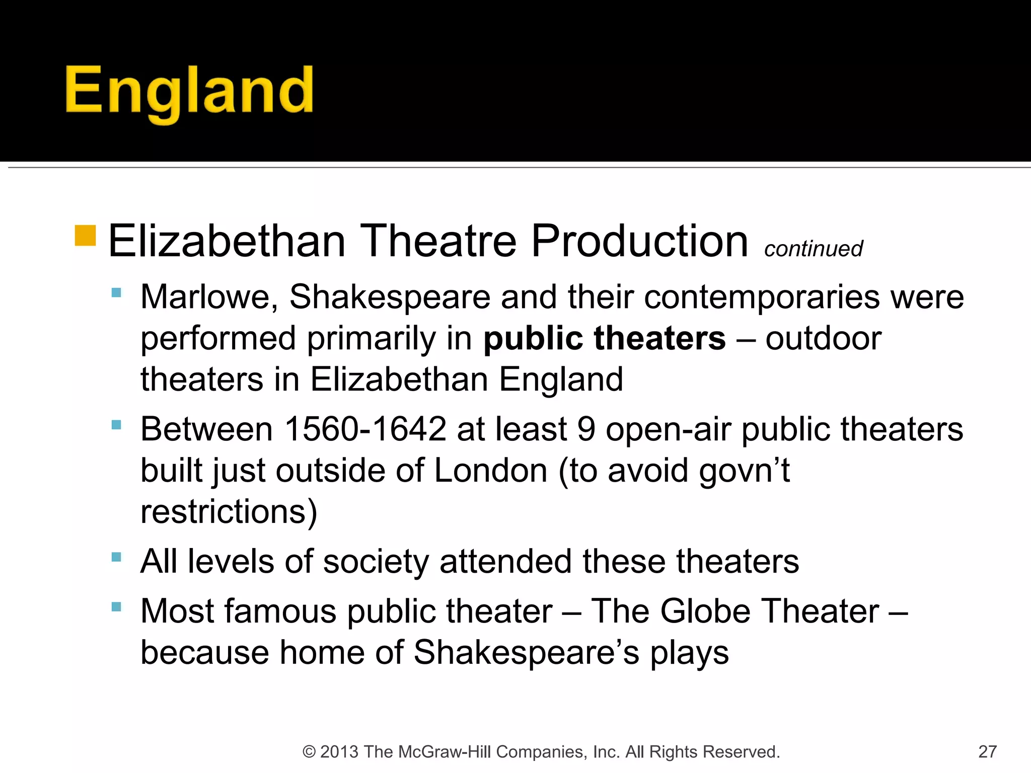 Ch 12 (8th Ed) Ch 13 (7th Ed) Renaissance Theater | PPT