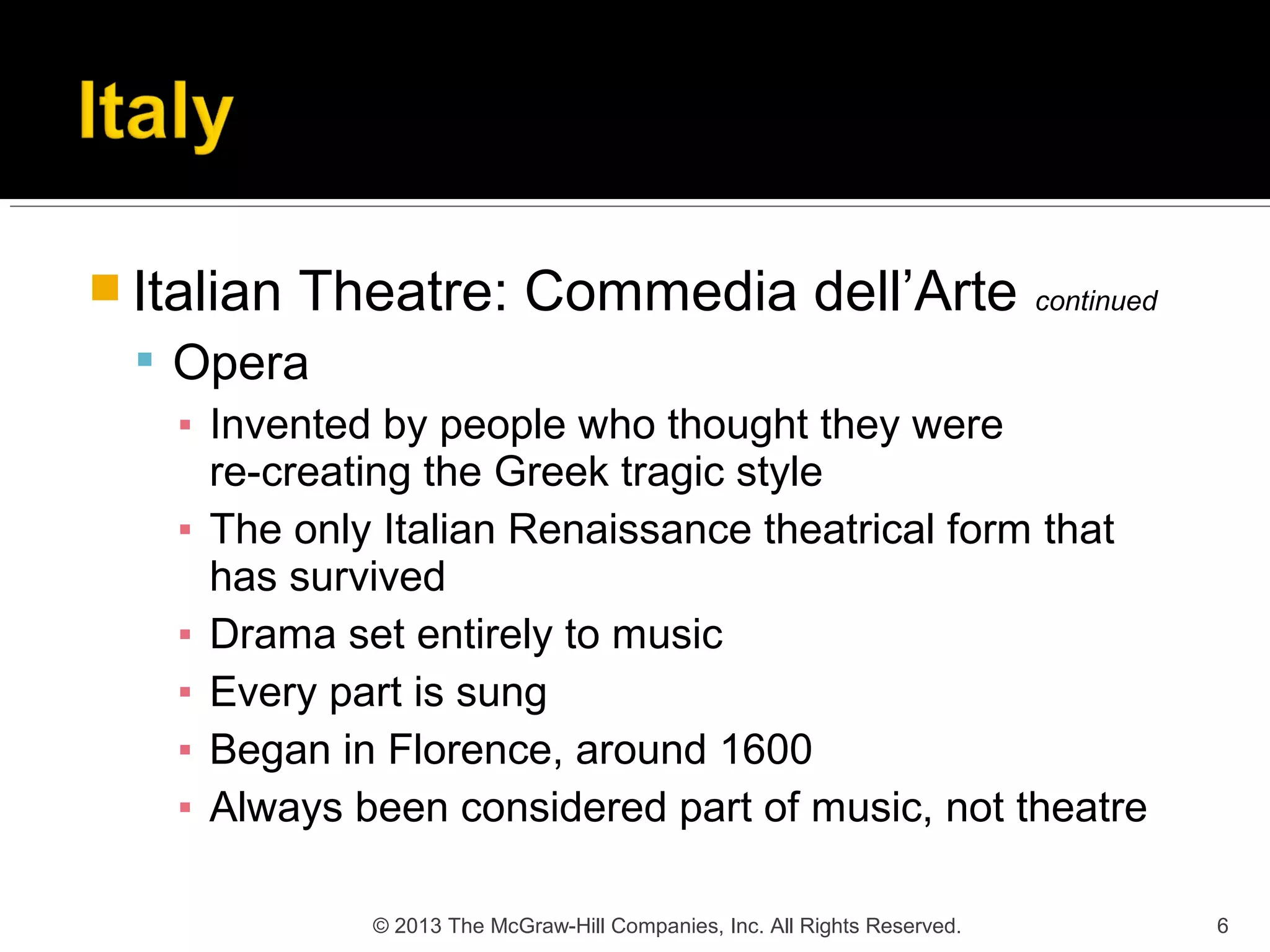 Ch 12 (8th Ed) Ch 13 (7th Ed) Renaissance Theater | PPT