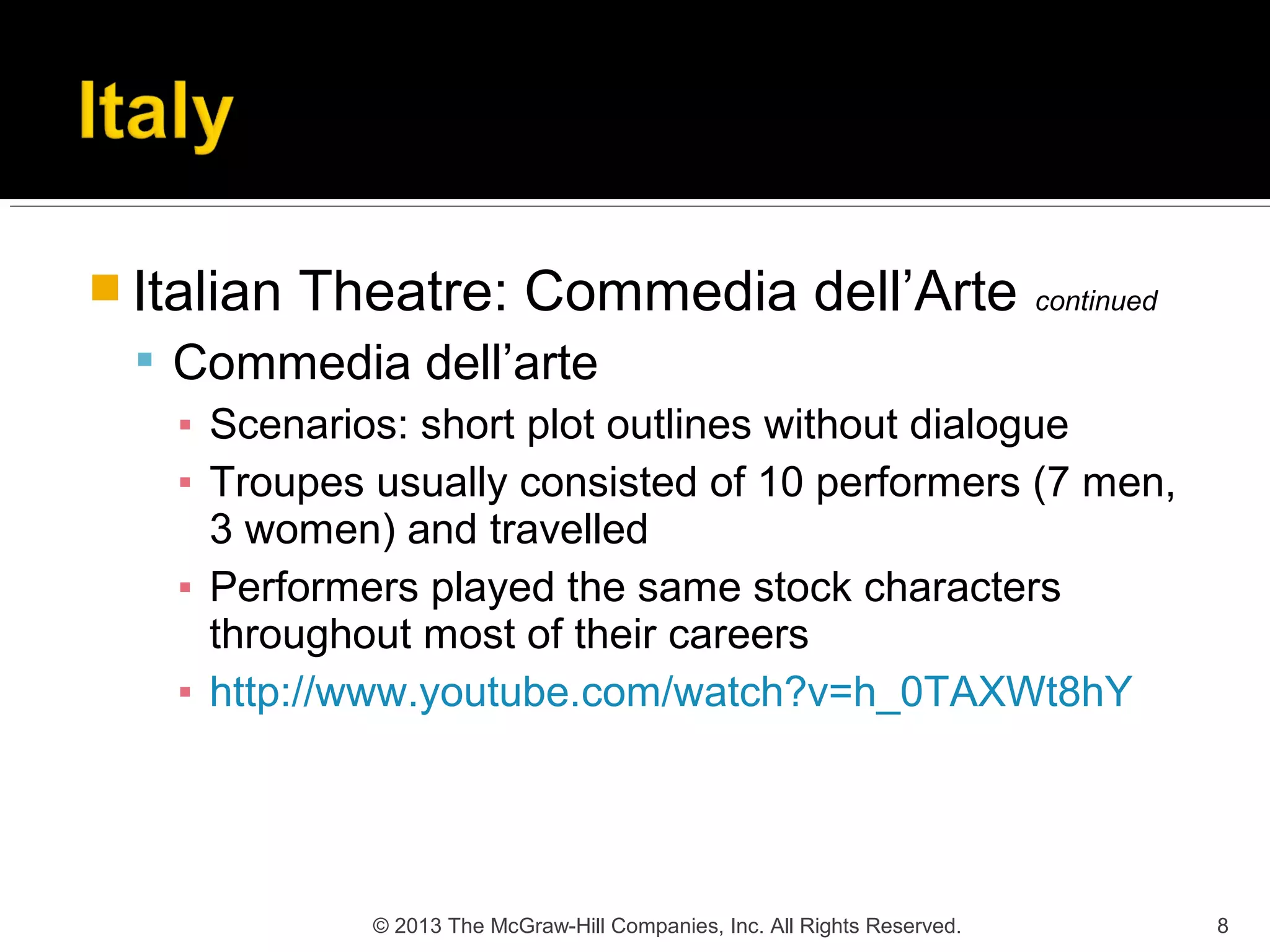 Ch 12 (8th Ed) Ch 13 (7th Ed) Renaissance Theater | PPT