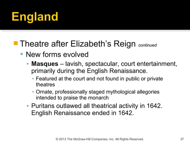 Ch 12 (8th Ed) Ch 13 (7th Ed) Renaissance Theater | PPT