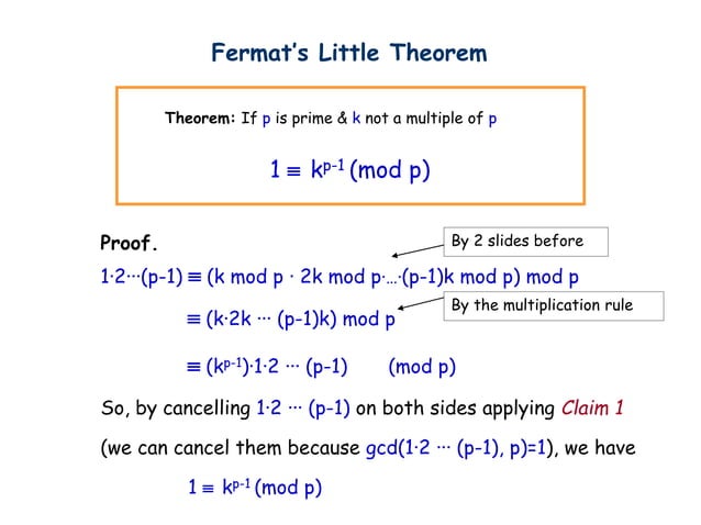 wilson's and fermat little theorem .ppt | Technology & Computing